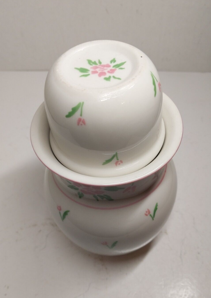 1985 TELEFLORA 2pc CERAMIC BED-SIDE NIGHT-STAND WATER PITCHER, FREE ...