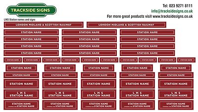 LMS Station Name Signs - Model Railway - OO Gauge 4mm - Die Cut Self ...