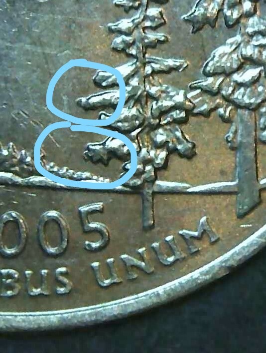 2005~D OREGON STATE QUARTER ~ DOUBLED DIE REVERSE Left Side Tree on ...