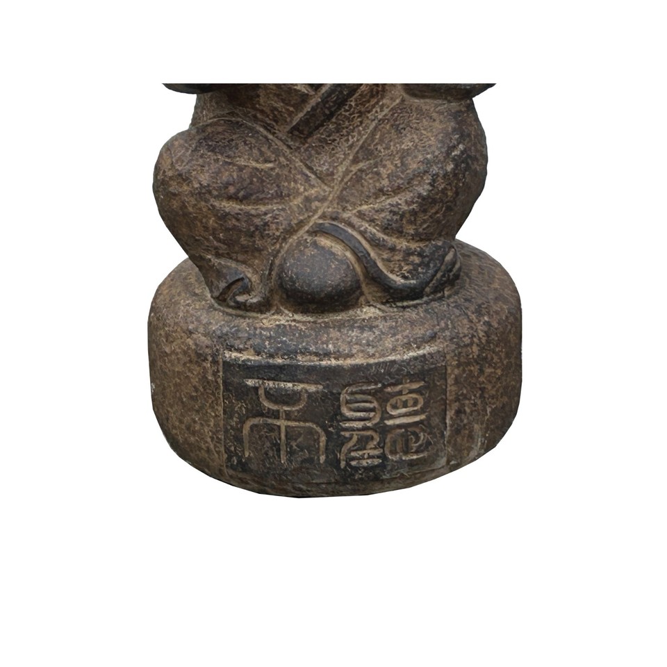 Oriental Gray Stone Little Lohon Monk Covering Ears Statue ws3627 | eBay