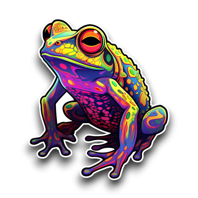 Neon Frog Cute Wild Animal Vinyl Sticker Decal For Car Laptop Scrapbook ...