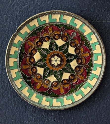 Vintage Byzantine Mosaic Enamel Work on Brass Mini Plate Handmade in ...