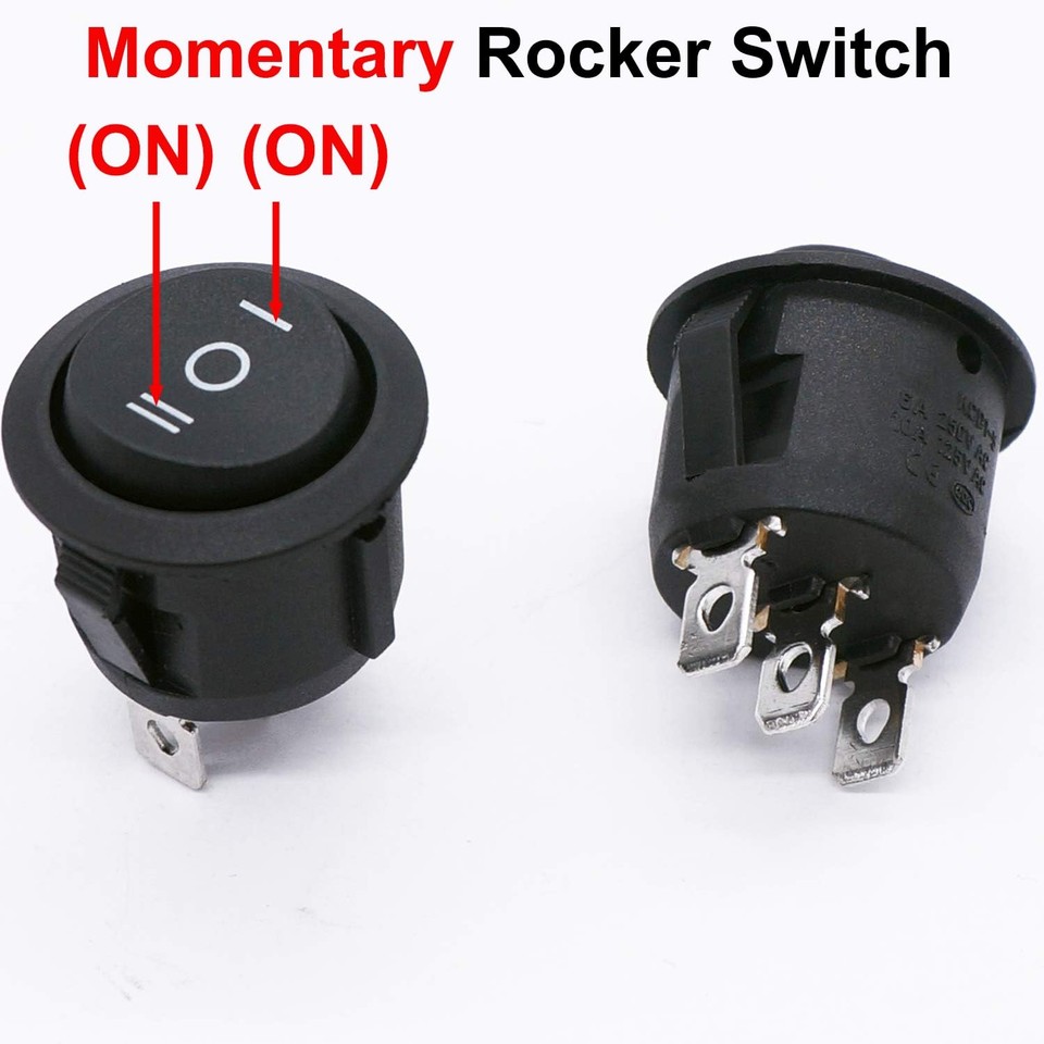 TWTADE / 4Pcs Momentary Boat Rocker Switch 3 Pin 3 Position(ON)-Off-(ON ...