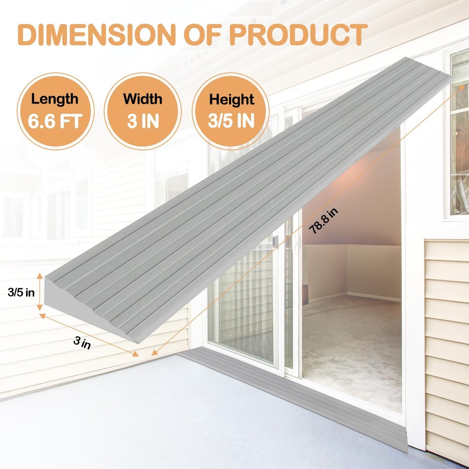 Threshold Ramps for Doorways Self-Adhesive Rubber Ramps for Door ...