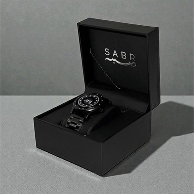 SABR Quartz Wristwatch Black Silver Arabic Numerals Analog Display ...