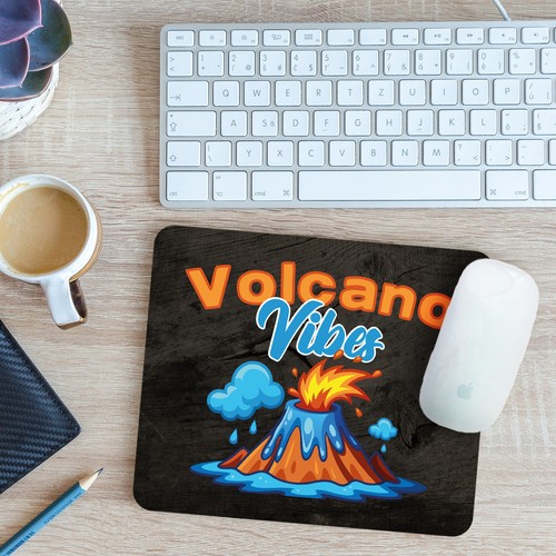Volcano Vibes Lava Flow Volcanic Eruption Mouse Mat Pad Gift 24cm x ...