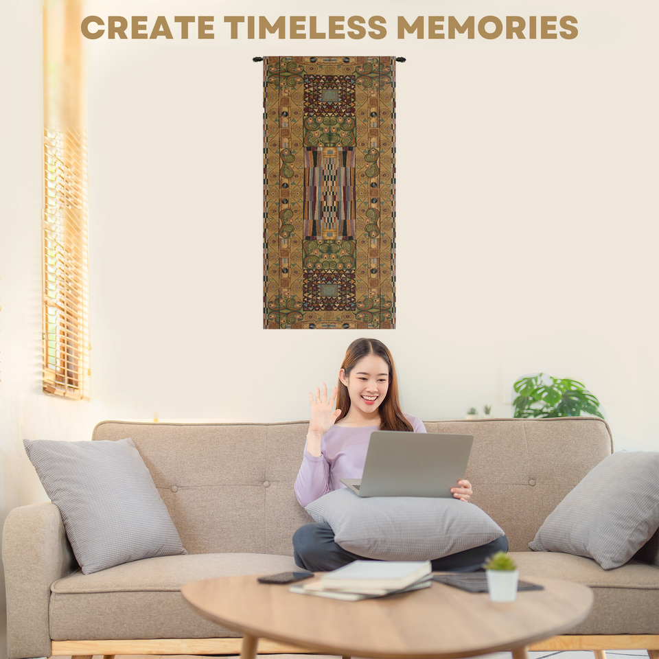 The Beethoven Frieze - Klimt Italian Modern Fine Art Woven Tapestry ...
