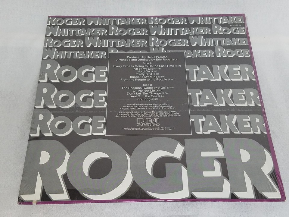 Roger Whittaker "Roger Whittaker" LP Record Sealed | eBay