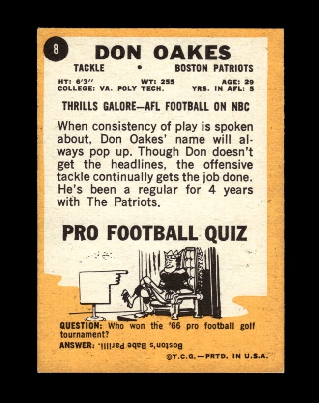 1967 Topps Set-Break # 8 Don Oakes EX-EXMINT *GMCARDS* | eBay