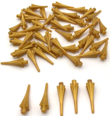 Lego 50 New Pearl Gold Minifigure Weapon Spears Tip with Fins Parts | eBay