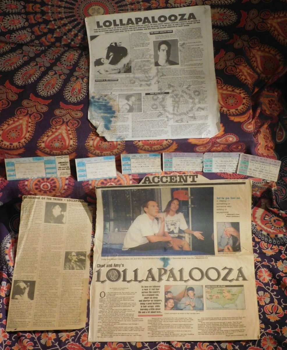 Lollapalooza 1991, '93, '94 & '95 TICKET STUBS All SO Lollapalooza 1991, '93, '94 & '95 TICKET STUBS All SO