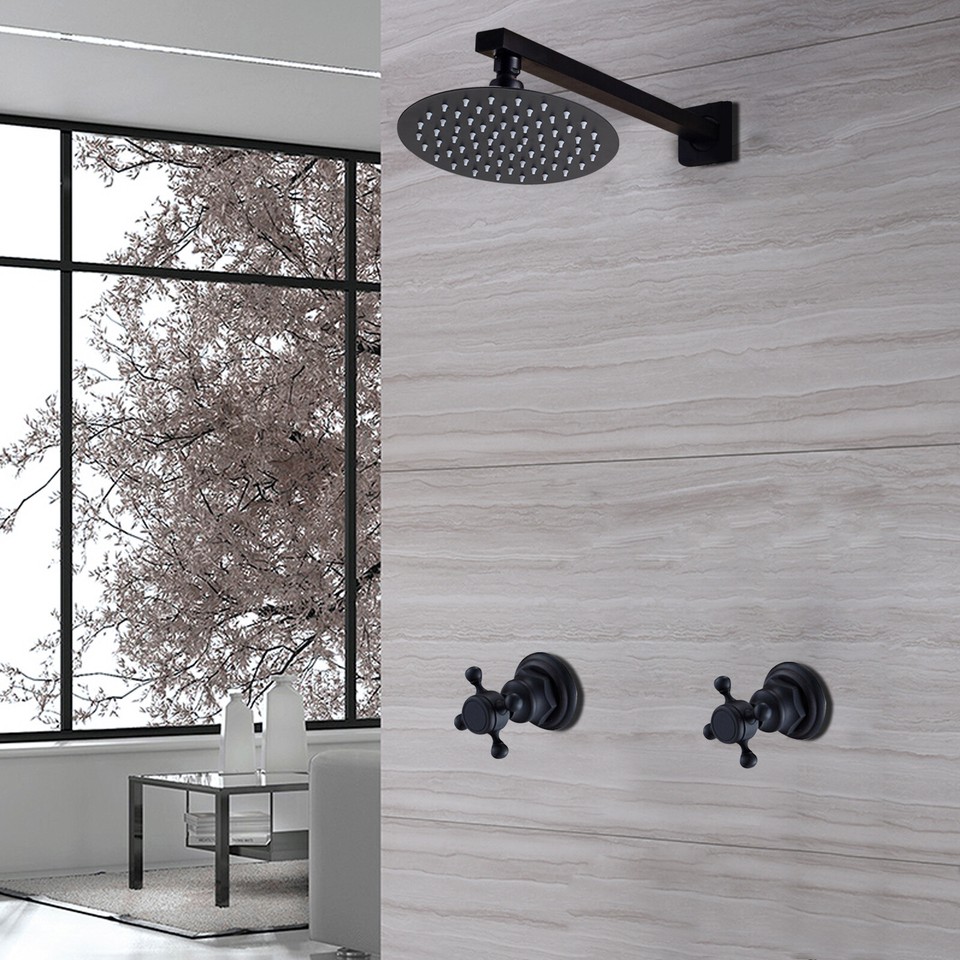 Shower Faucet Set & Mixer Valve Kit Rainfall Shower Head Combo System ...