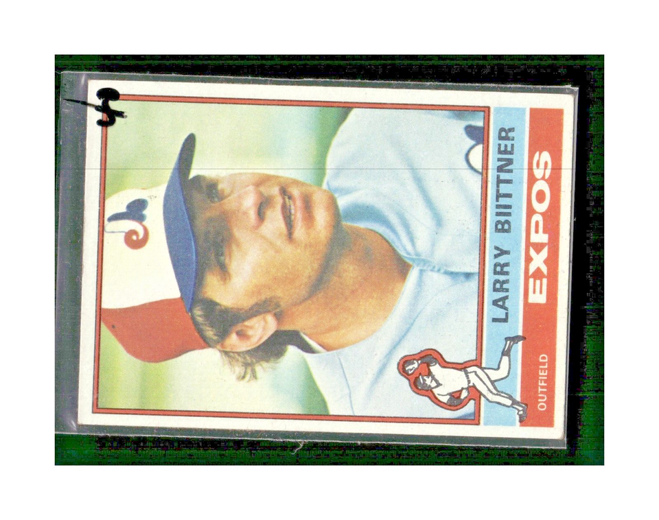 1976 Topps Baseball Card Larry Bittner #238 Montreal Expos MISS CUT ON ...