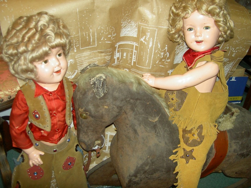 Ideal c1930s signed, 27" composition FLIRTY Shirley Temple Texas Ranger ...