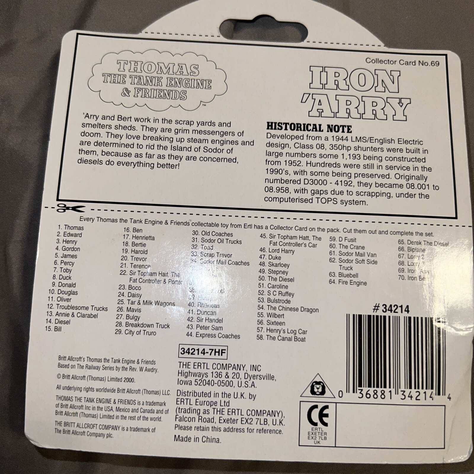 Thomas The Tank Engine & Friends - Iron 'Arry - Vintage 2000 SEALED ...