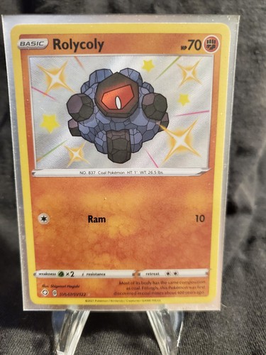 Rolycoly SHINY SV067/SV122 Shining Fates NM Holo Foil Rare Pokemon Card ...