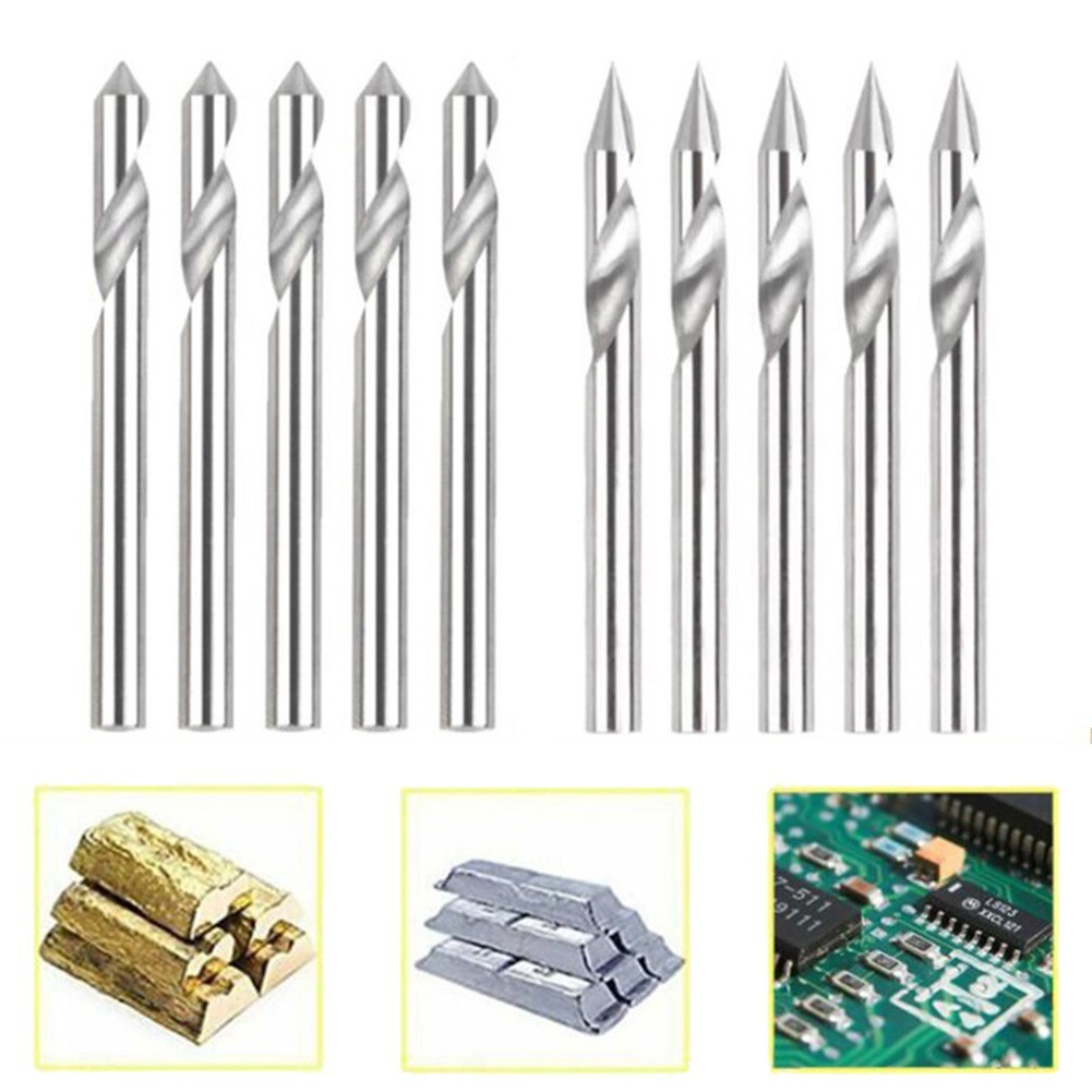 10pcs Carbide CNC Router V Bits 18\ Round Shank Long lasting Sharpness ...