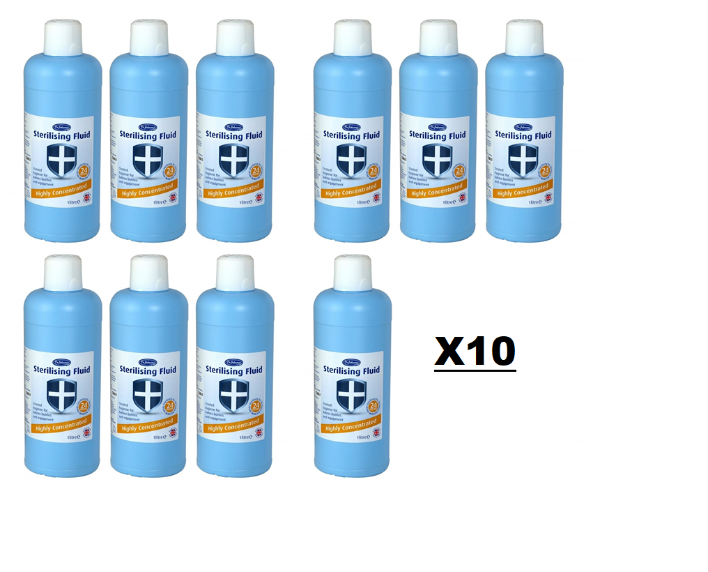 Dr Johnson's Sterilising Fluid Concentrated Disinfectant 1 Litre X 10 ...