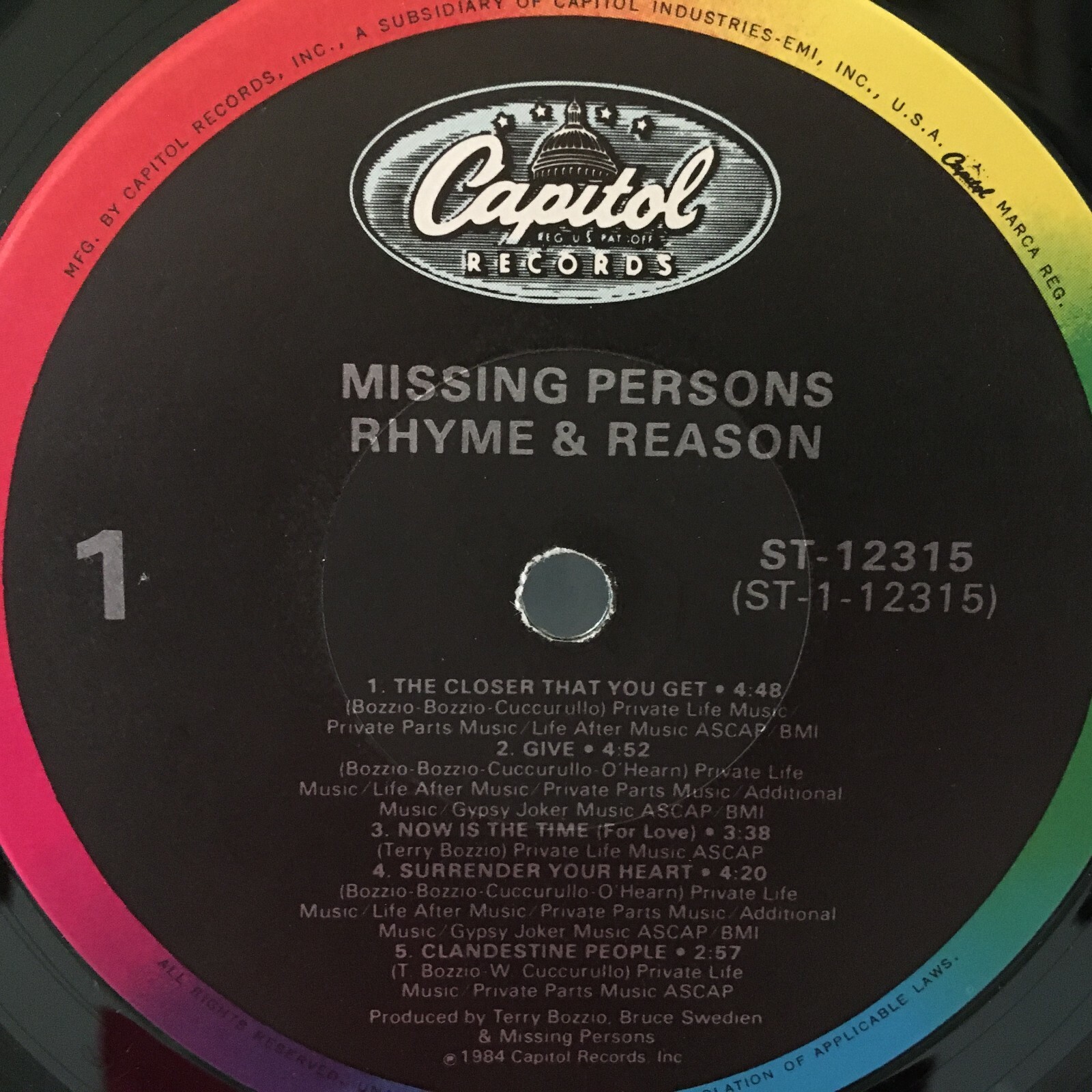 MISSING PERSONS LP RHYME & REASON | eBay