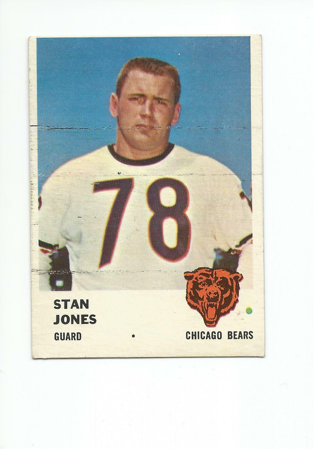 STAN JONES 1961 Fleer Football card #6 Chicago Bears EX- | eBay