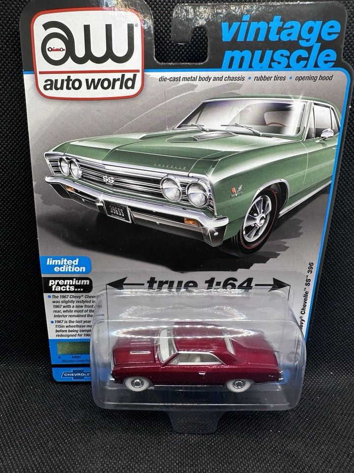 2022 AW Auto World Ultra Red Chase 1967 Chevelle SS 396 Release 4 Vers ...