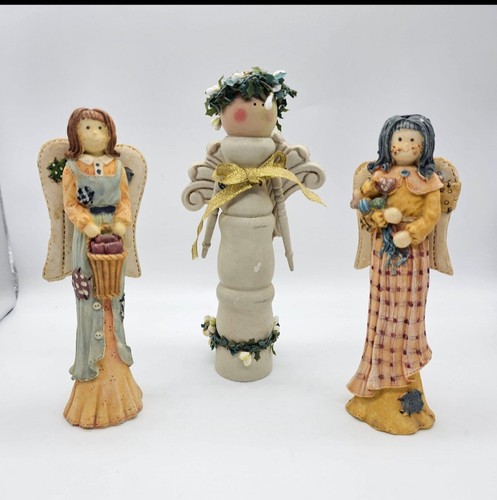 Ganz Patchwork Angel figures Lot Of Three Christmas Angels | eBay