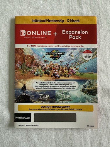 Nintendo Switch Online Membership + Expansion Pack for 12 Months ...