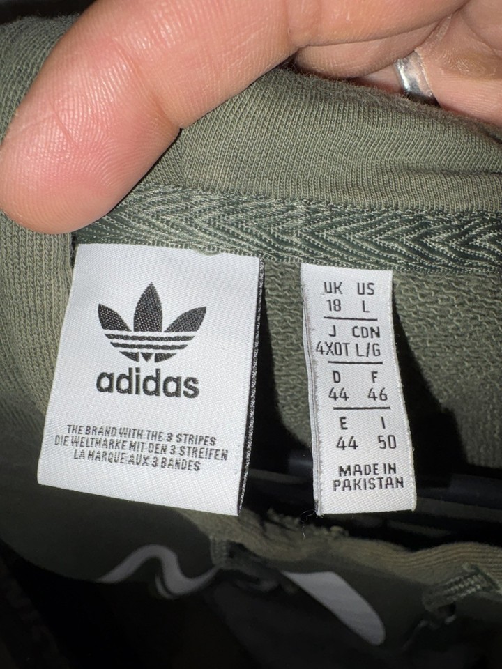 Adidas Logo Olive Hoodie Large | eBay