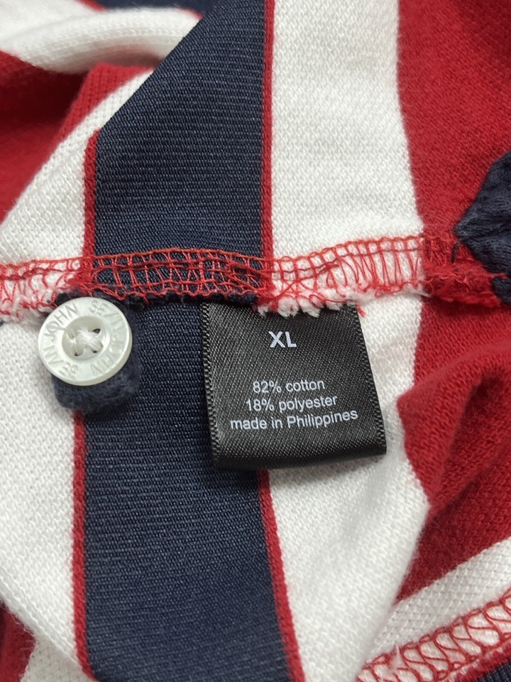 Sean John Signature Striped Polo Men’s XL Red/White/Blue Short Sleeve ...
