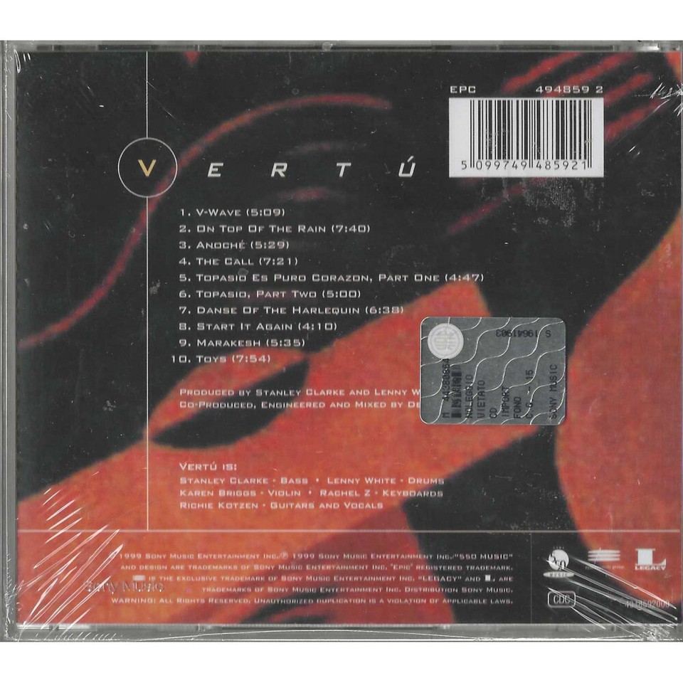 Vertú CD Self Titled, Same / 550 Music – 4948592 Sealed | eBay