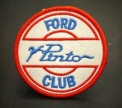 GORGEOUS VINTAGE STYLE "FORD PINTO CLUB" EMBROIDERED IRON-ON PATCH ...