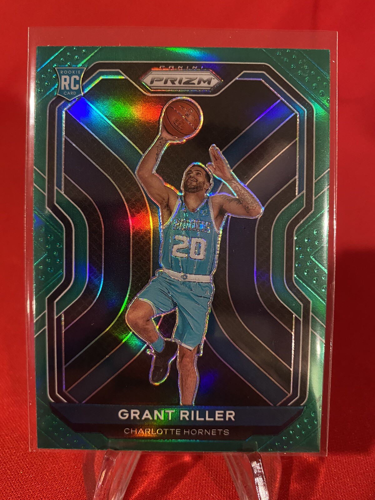 Grant Riller 2021 Prizm Green Holo Prizm Rookie Card No. 295 Charlotte ...