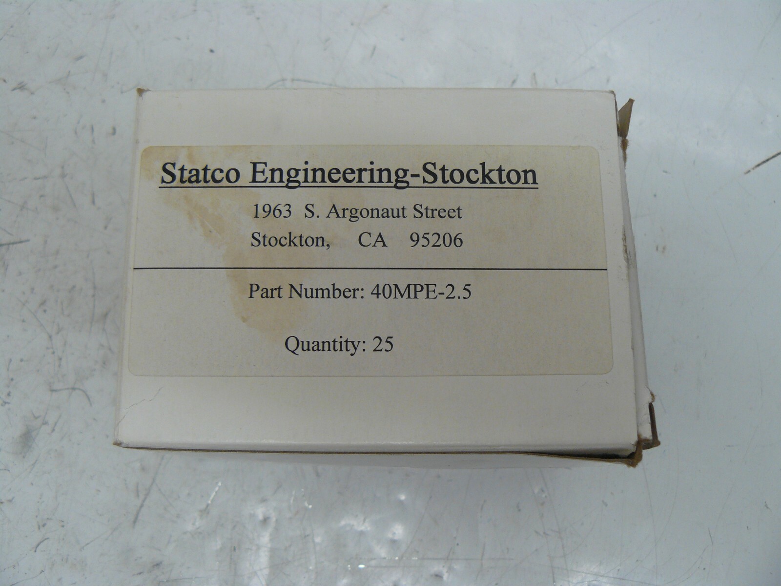 Statco Engineering 40MPE-2.5 EPDM sanitary gasket 2.5 inch black box of ...