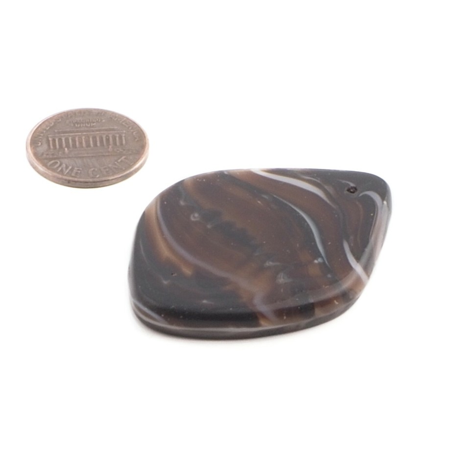 Czech vintage gemstone effect slice glass necklace pendant 47mm | eBay