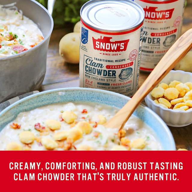 Snow's Condensed New England Clam Chowder 15 oz Can Pack of 12 - 4g ...