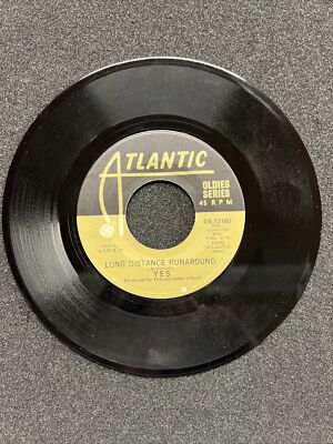45 rpm Vintage 7” Vinyl Single Hit Record YES Roundabout Long Distance ...