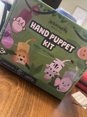 Hand Puppet Making Kit - 6 Safari Animals Felt Puppet Craft Kit for ...