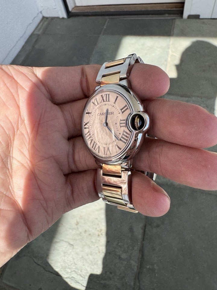 Cartier Ballon Blue 18k & Stainless Watch 3005 Medium W69008Z3 Box 36mm ...