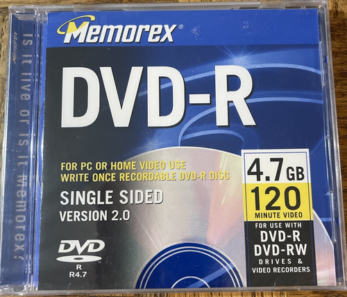 Memorex DVD-R/DVD-RW 4.7 GB 120 Min Video-Single Sided Version 2.0-NEW ...