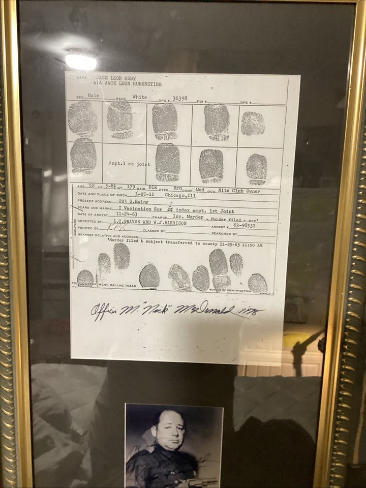 lee harvey oswald Arrest Records And Jack Ruby's Arrest Records Signed ...