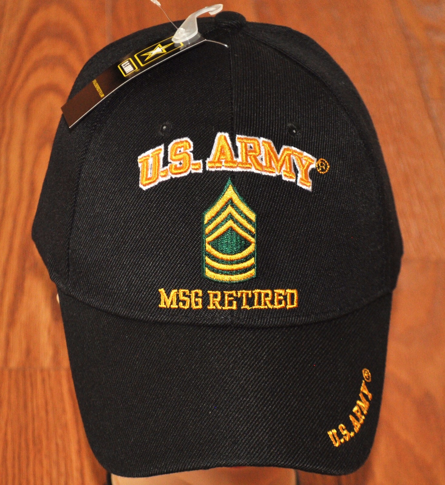 New Black US Army MSG Master Sergeant Retired Hat Ball Cap Veteran E-8 ...
