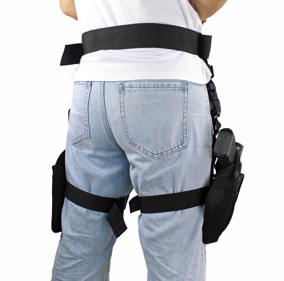 Tactical Drop Leg Holster Set with Belt Pistol Holder Adjustable Thigh ...