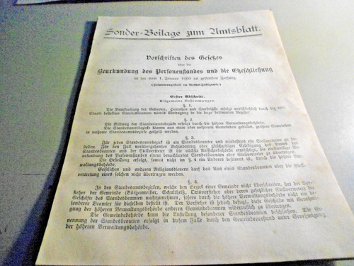 Amtsblatt Regierung Merseburg 1900 Beurkundung Personenstand ...