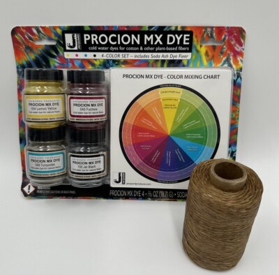 Procion Mx Dye 4 Color Set with Soda Ash and Color Mixing Chart and ...