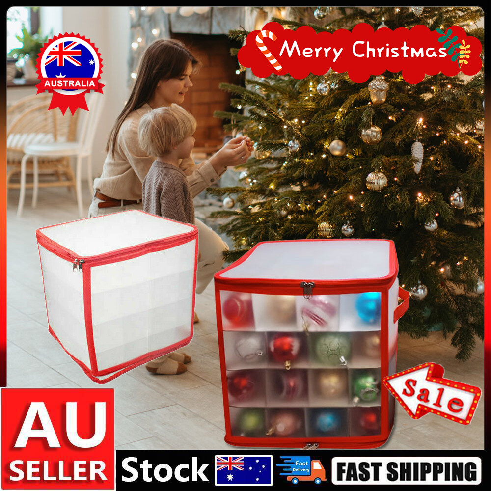 64Baubles Storage Box Christmas Xmas Tree Decoration Organiser Bauble ...