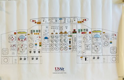 USAir Airlines Poster - Instrument Panel of Boeing 737-300 | eBay