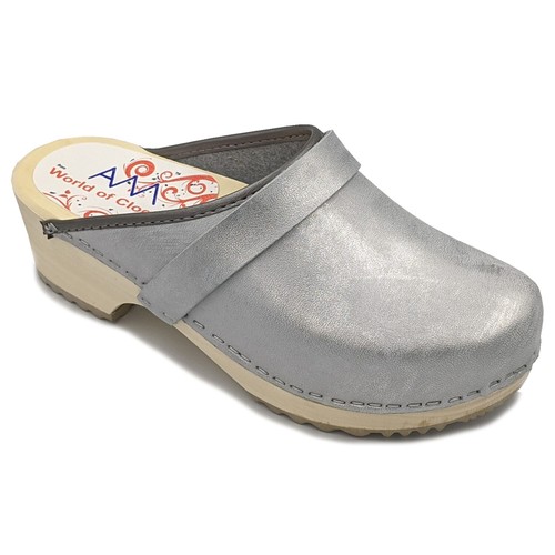 AM-Toffeln Swedish Style Clogs in Silver (100) - Wooden Footbed | eBay