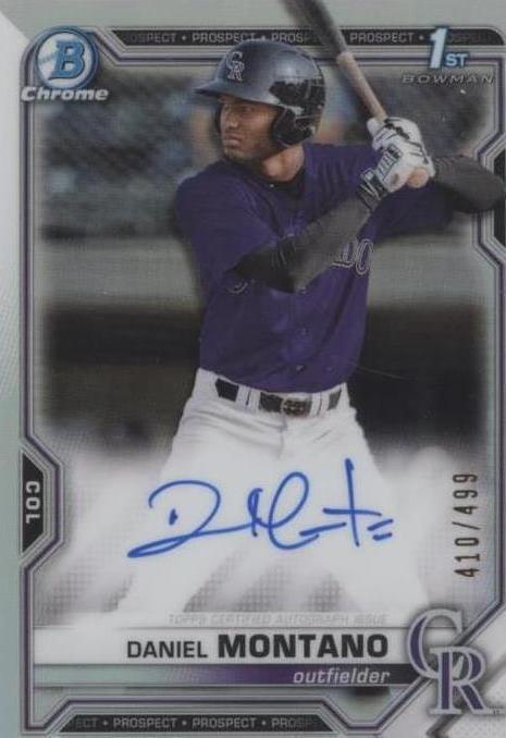 2021 Bowman - Chrome Prospects Autographs Daniel Montano #CPA-DM ...