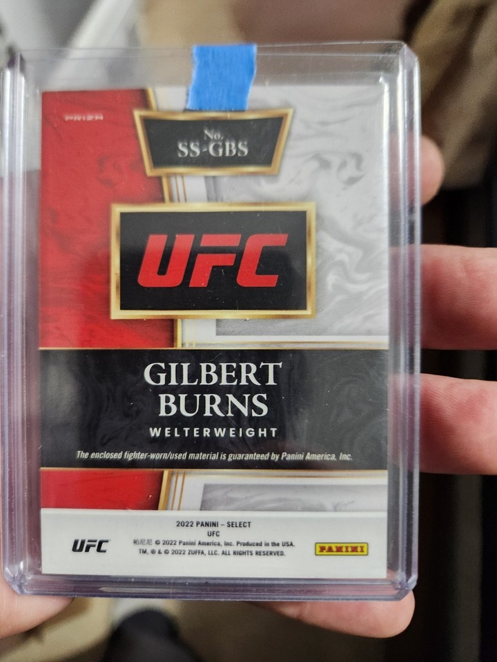 2022 Select UFC Gilbert Burns Swatches Silver Prizm Fight Patch Relic ...