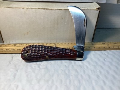 Vintage Case XX 61011 Beautiful Red Bone Hawkbill Knife. 1940-64 ...